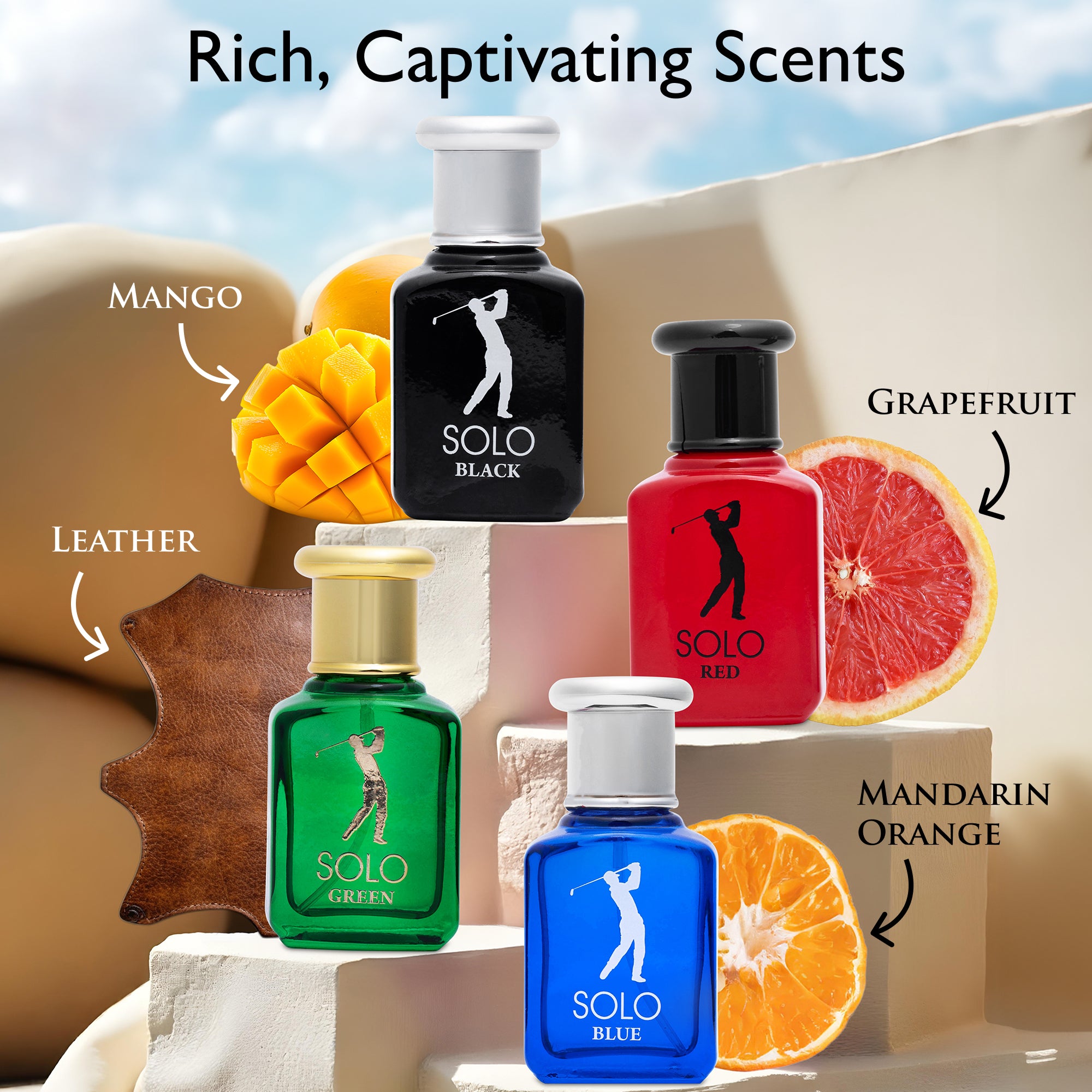 Solo 4 - Piece Mini Fragrance Set for Men 1.01 oz - Fresh, Woody, Spic ...